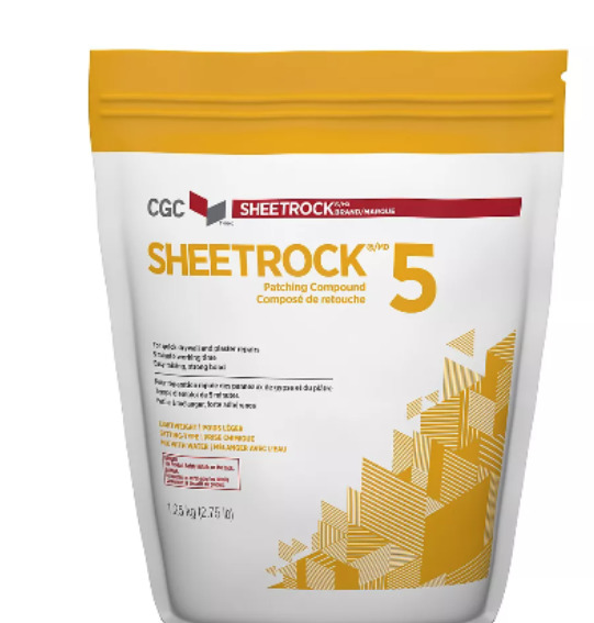 CGC Sheetrock 5 Setting-Type Joint Compound - 1.25 kg Bag (YELLOW)